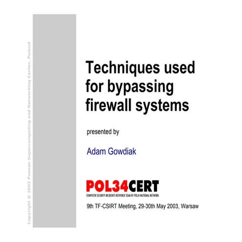 Techniques For Bypassing Firewall Systems Ppt