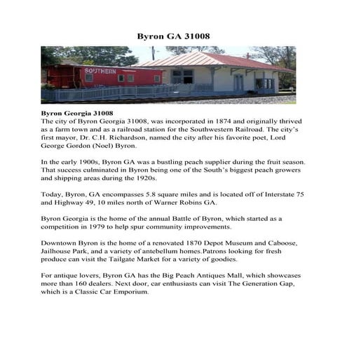 Byron GA 31008 City Information | PPTX