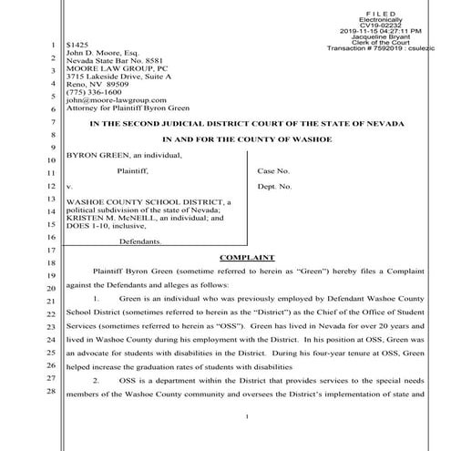 Lawsuit against WCSD alleges breach of contract, lying to court | PDF