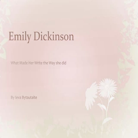 The Influences of Emily Dickinson | PPTX | Poetry | Books and Literature