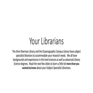 Meet Your Librarians | PPTX