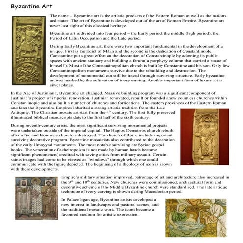 Byzantine art | DOCX
