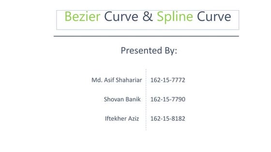 Spline representations | PPTX