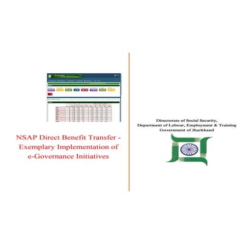 NSAP Direct Benefit Transfer - Exemplary Implementation of e-Governance ...