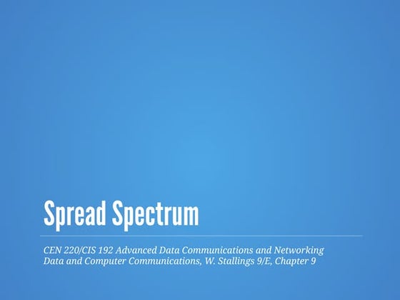 Spread Spectrum | PPT