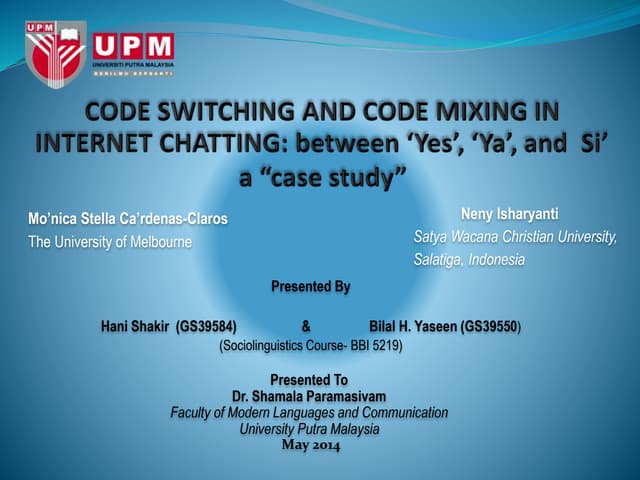 Presentation on Code Switching | PPTX