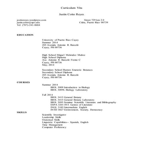 C.V. justin cotto | DOCX