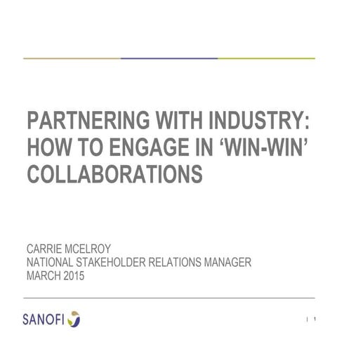 Partnering with industry: how to engage in ‘win-win’ collaborations | PPTX