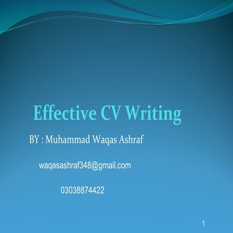 CV Writing Presentation | PPT