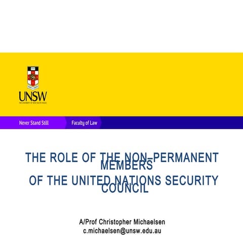 The Role of the non–Permanent Members of the United Nations Security ...