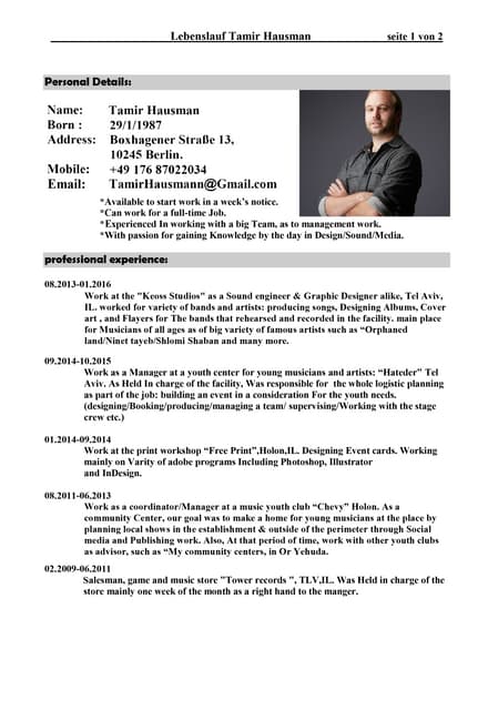 Lebenslauf | PDF | Computer Software and Applications | Computing