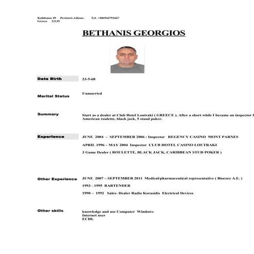 C.v george bethanis | DOC