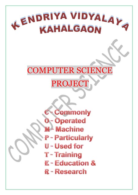 Computer Science Investigatory Project Class 12 | PDF