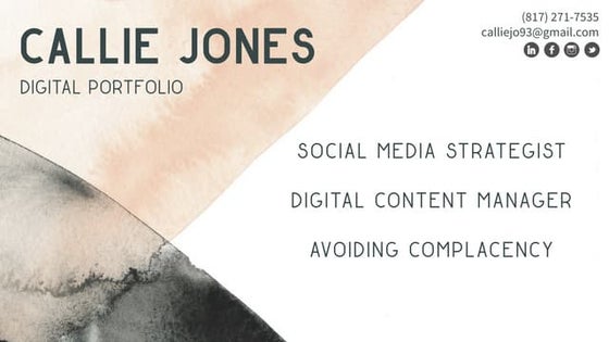 Callie Jones Portfolio v.1 | PPT