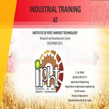 IPHT industrial training final presentation | PDF