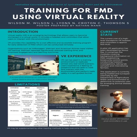 OCULUS QUEST VIRTUAL REALITY DEMONSTRATION TO SUPPORT FMD TRAINING | PDF
