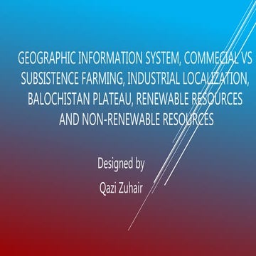 GEOGRAPHIC INFORMATION SYSTEM, COMMECIAL VS SUBSISTENCE FARMING ...