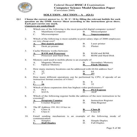 C. Science (I) solution.pdf | Operating Systems | Computer Software and Applications