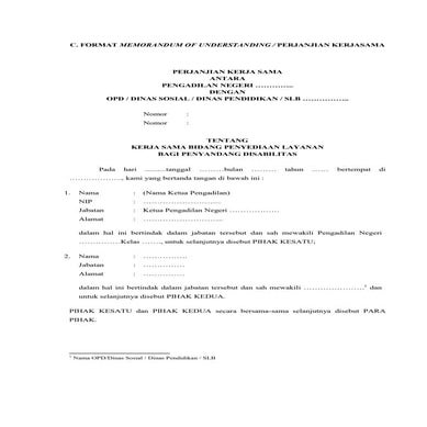 C. Format MOU Kerjasama Disabilitas sangat berkualitas | PDF