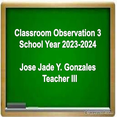 third qaurter classroom observation sy 2023-2024 | PPTX