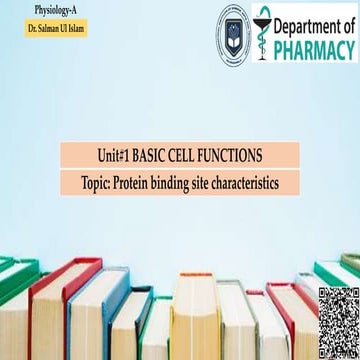 Protein binding sites Lecture physiology | PPTX