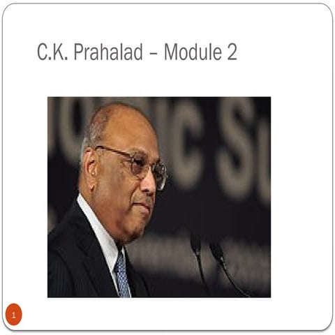 c.k.prahalad book review for MBA students | PPT