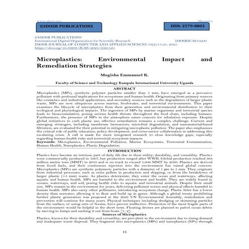 Microplastics: Environmental Impact and Remediation Strategies | PDF