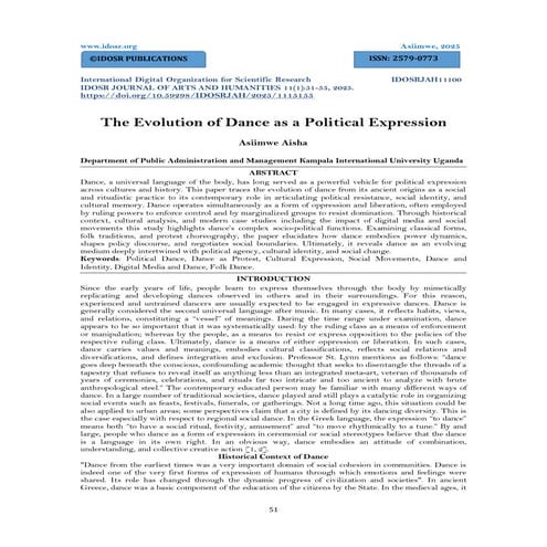 The Evolution of Dance as a Political Expression (www.kiu.ac.ug) | PDF