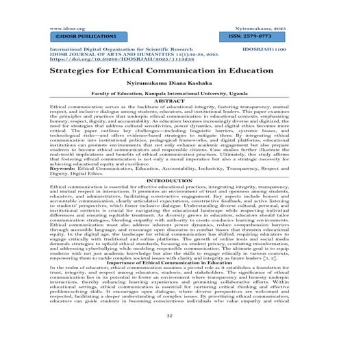 Strategies for Ethical Communication in Education (www.kiu.ac.ug) | PDF