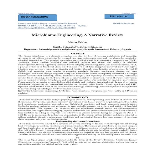 Microbiome-Based Diagnostics: Current Progress (www.kiu.ac.ug) | PDF