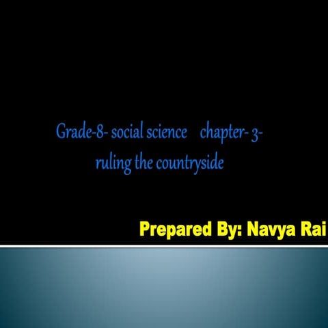 8th std Social Science History Chapter 3- Ruling the Countryside | PPTX