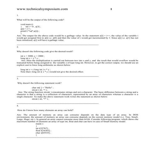 C Aptitude Questions Pdf