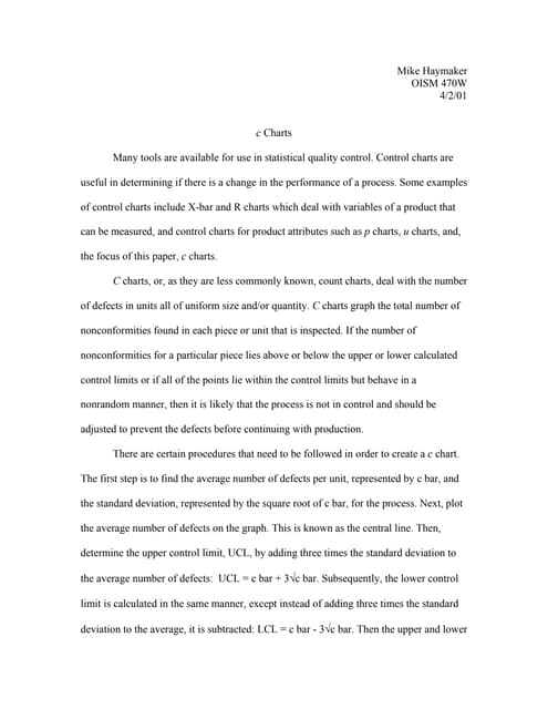 P chart & c-chart | PPT