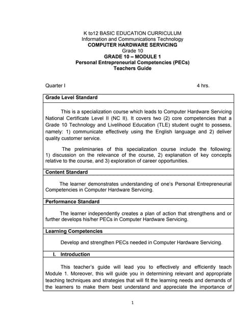 Curriculum Guide on ALS K12 LS 4 (Life and Career Skills) | PPT