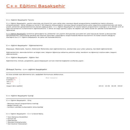 C++ egitimi-basaksehir | PDF