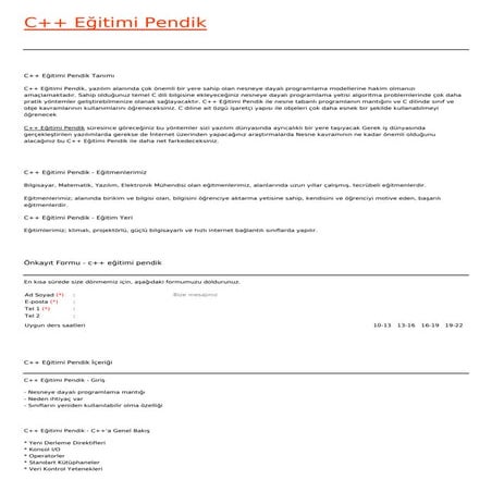 C++ egitimi-pendik | PDF