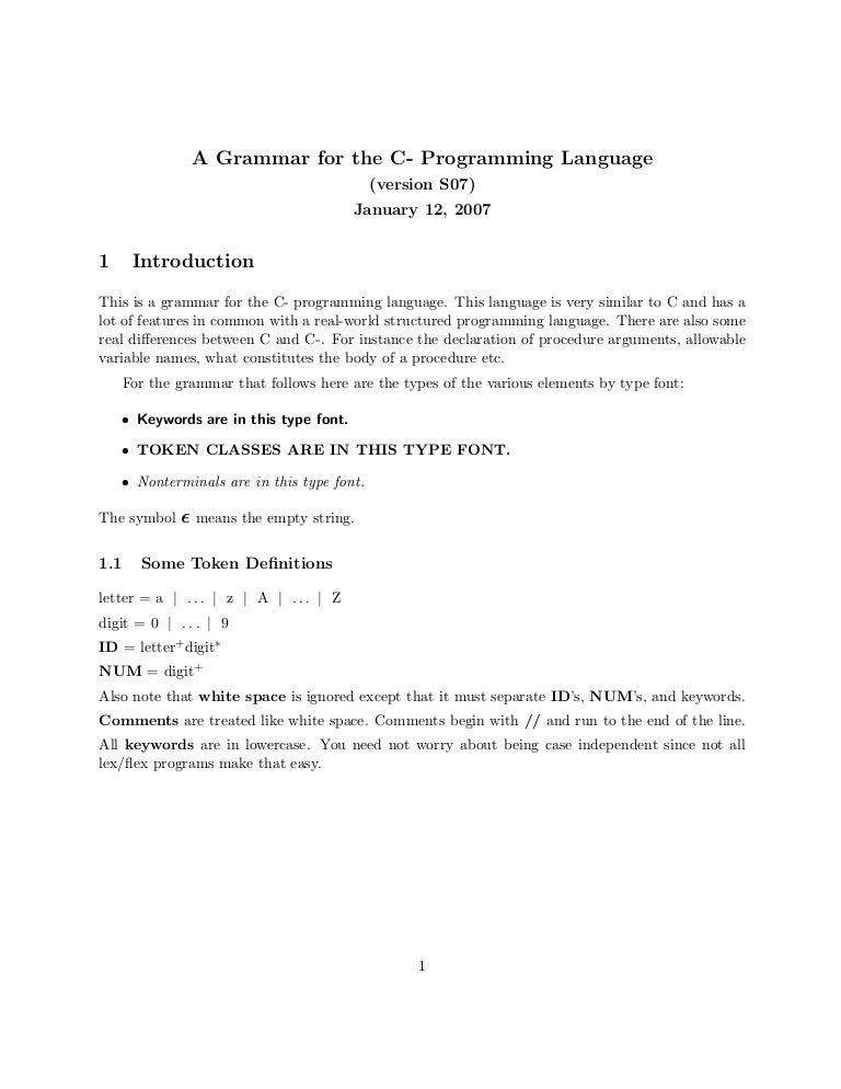 C grammar