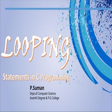 C Language Looping And Conditional Statement Ppt
