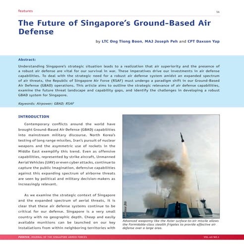 The Future of Singapore’s Ground-Based Air Defense | PDF