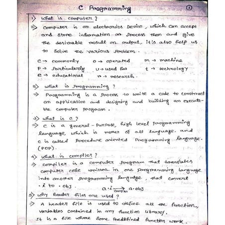 c-programming.pdf hand written notes full | PDF