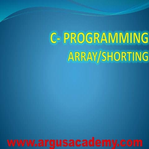 C Programming Array And Shorting Ppt 1171