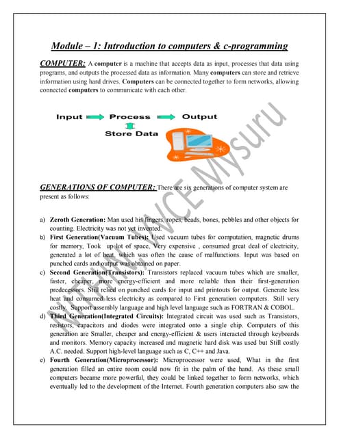 Vtu C Programming Cps 18cps13 23 Notes By Nithin Vvce Mysuru Pdf