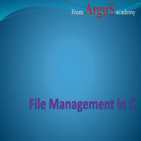 C Programming File Handling Ppt 
