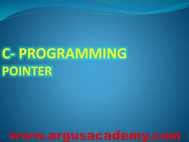 C Programming Pointer Ppt