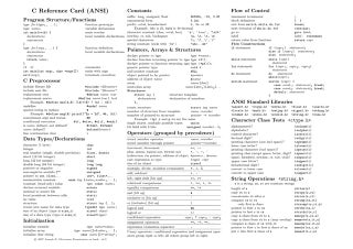 C reference card | PPT