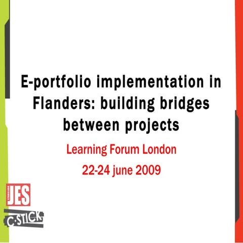 C Stick, E Portfolio Implementation In Flanders | PPT