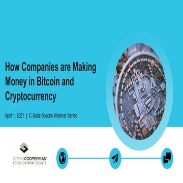 C-Suite Snacks Webinar Series: How Companies are Making Money in ...