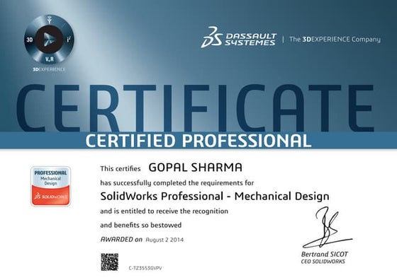 Certified SolidWorks Professional, Lars Peter S Vognsen | PPT