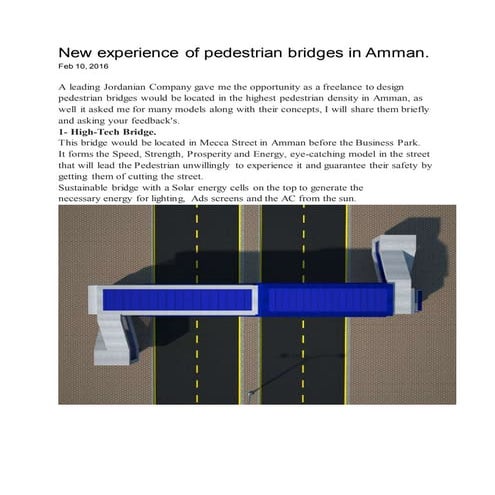 New experience of pedestrian bridges in Amman | DOCX