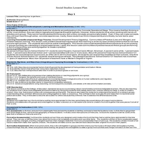 Social Studies Unit Example Plans | DOCX | Educational Assessment ...